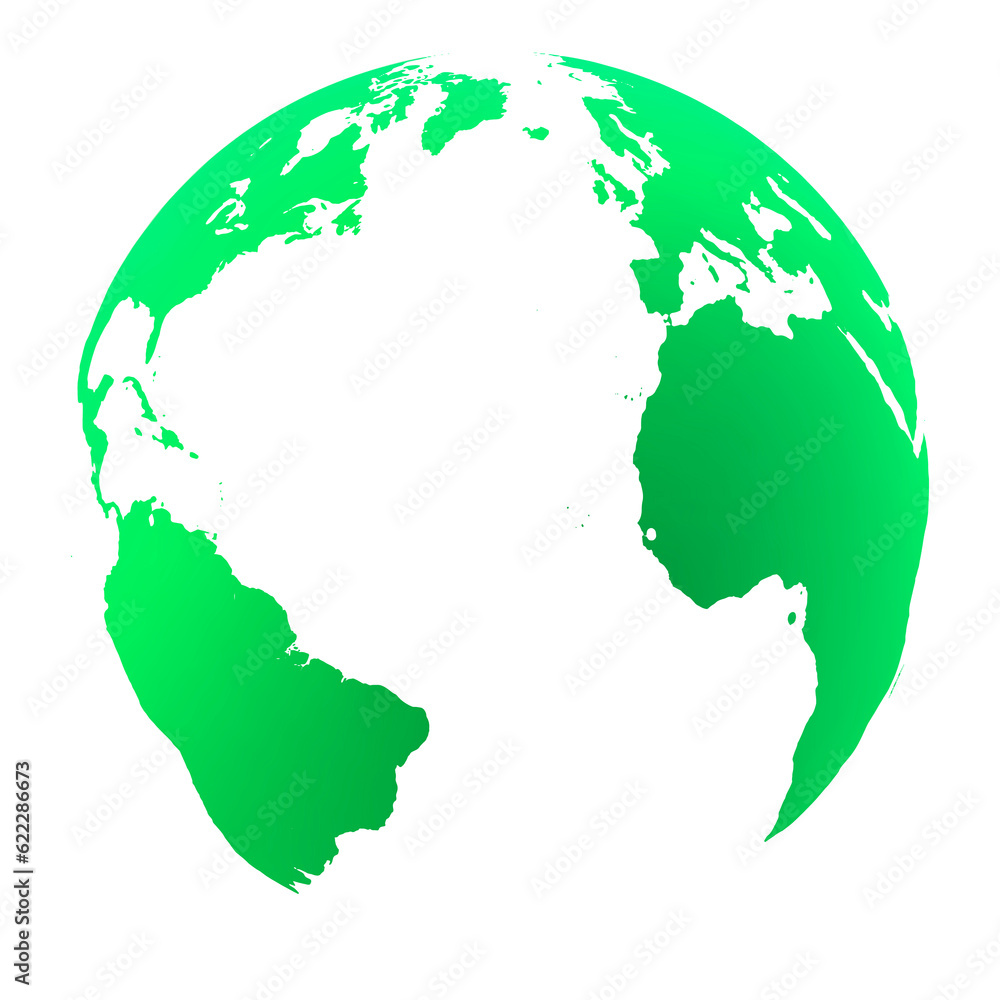 Highly detailed Earth globe with Atlantic Ocean. Png clipart isolated ...