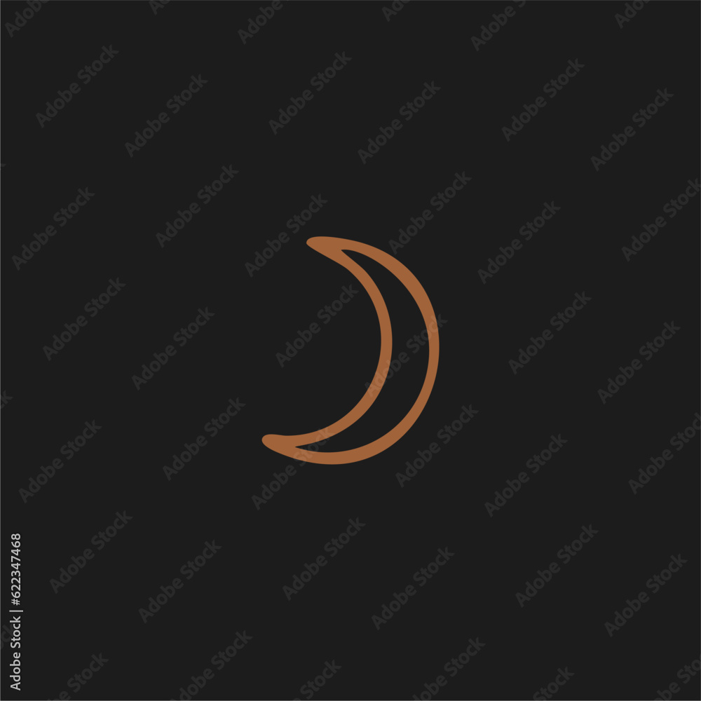 Magic crescent, moon. Mystical esoteric black and gold witchcraft ...
