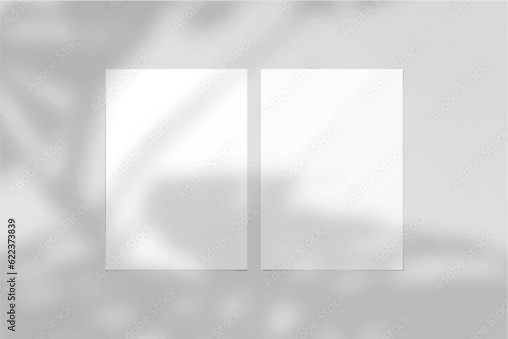 Two Blank Mockup A4 Paper Leaflet, Flyer, Broadsheet, Follicle ...