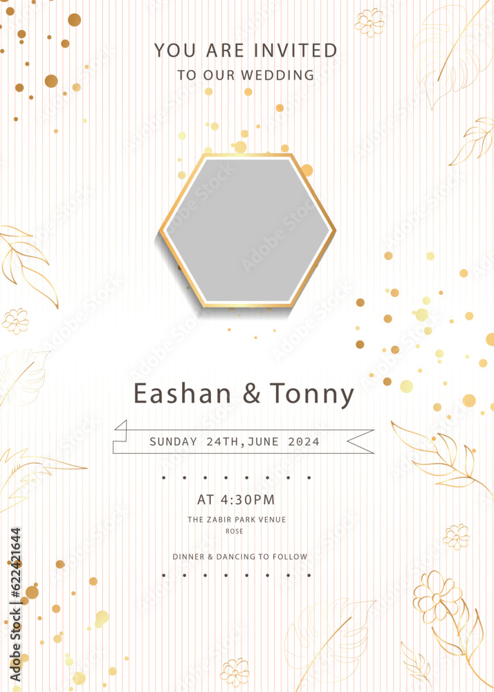 Wedding invitation card template and background design Stock Vector ...