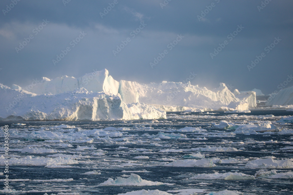 Ilulissat icefjord in Greenland with big iceberg Stock Photo | Adobe Stock