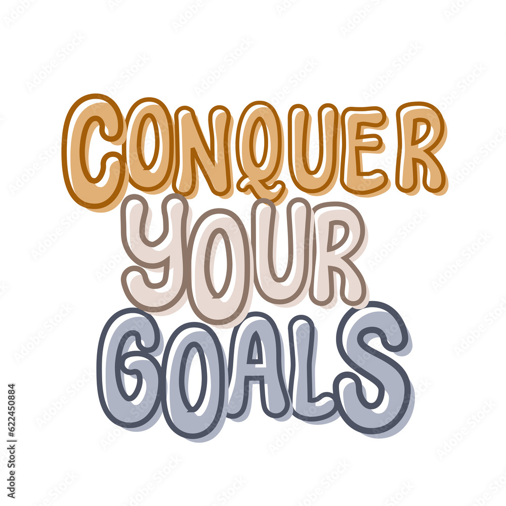 Conquer your goals Text, calligraphy clipart, Typography, graphics on ...