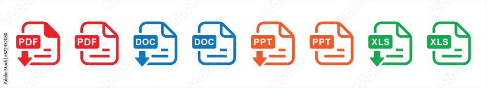 Document file type format icon set in line style. File format ... Document file type format icon set in line style. File format ...