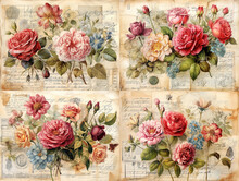 Roses Flowers Vintage Collage Free Stock Photo - Public Domain Pictures