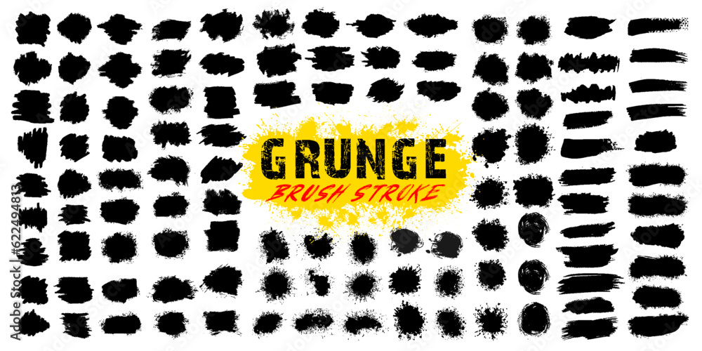 Beautiful Paintbrush vector collection. Grunge elements - Brush stroke ...