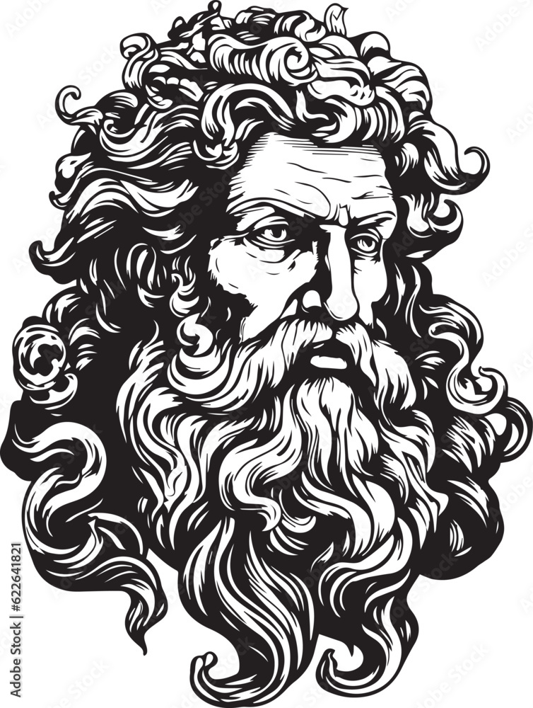Ancient greek god sculptures, Greece mythology god, vector Illustration ...