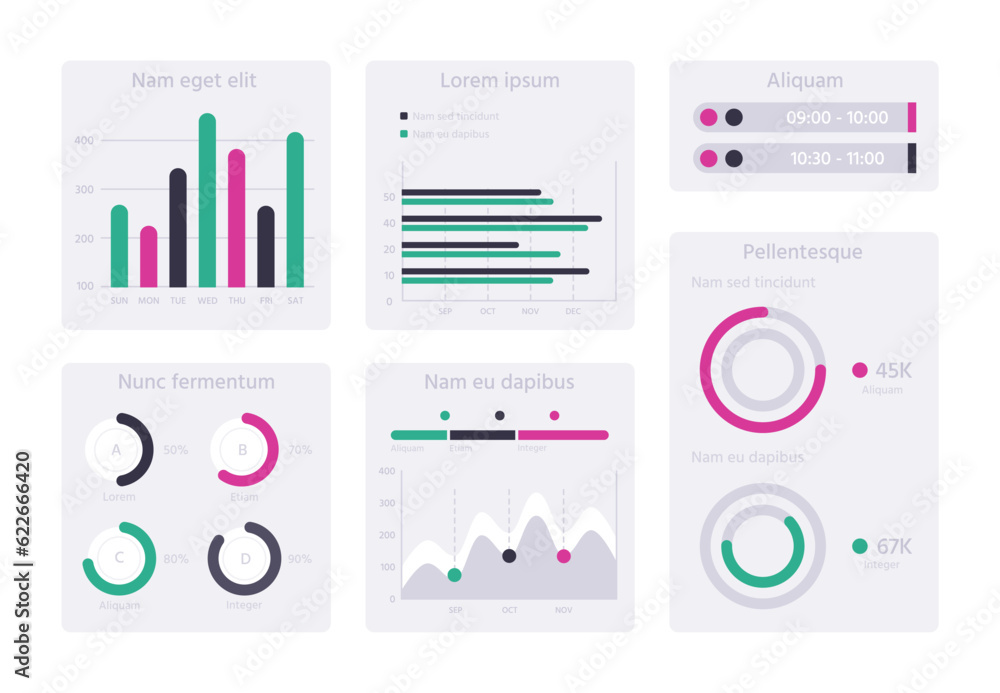 Financial chart dashboard. Business diagram analysis, modern diagram ...