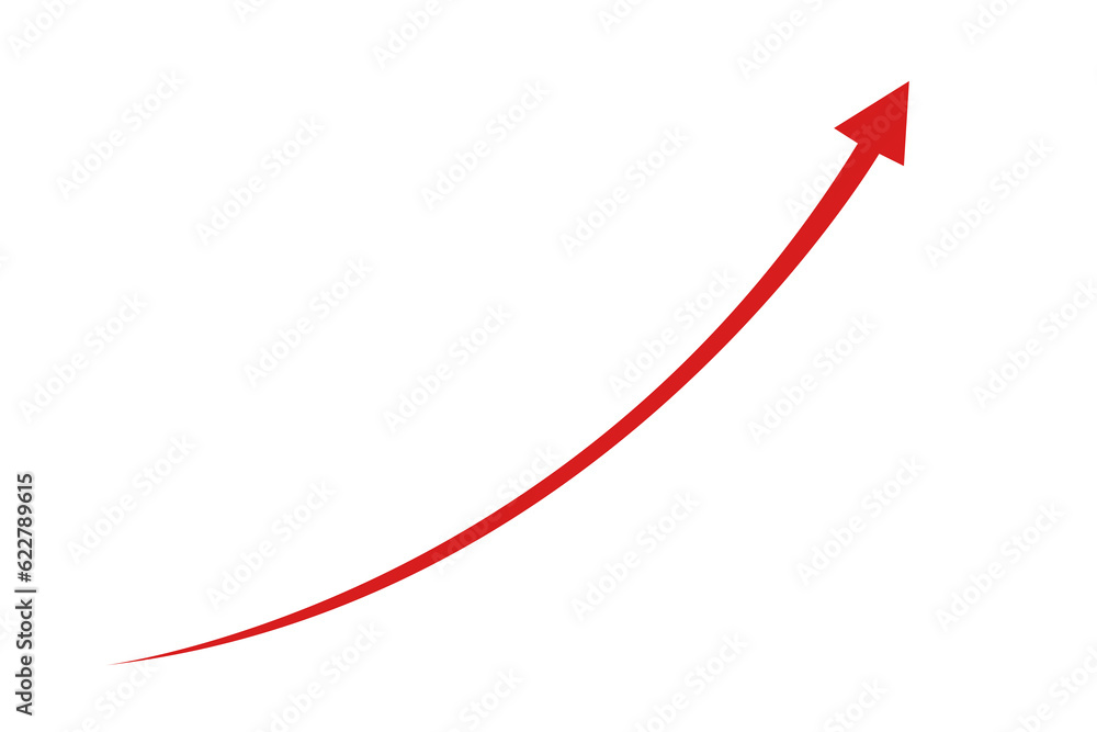 curved red arrow graph png file type Stock Illustration | Adobe Stock