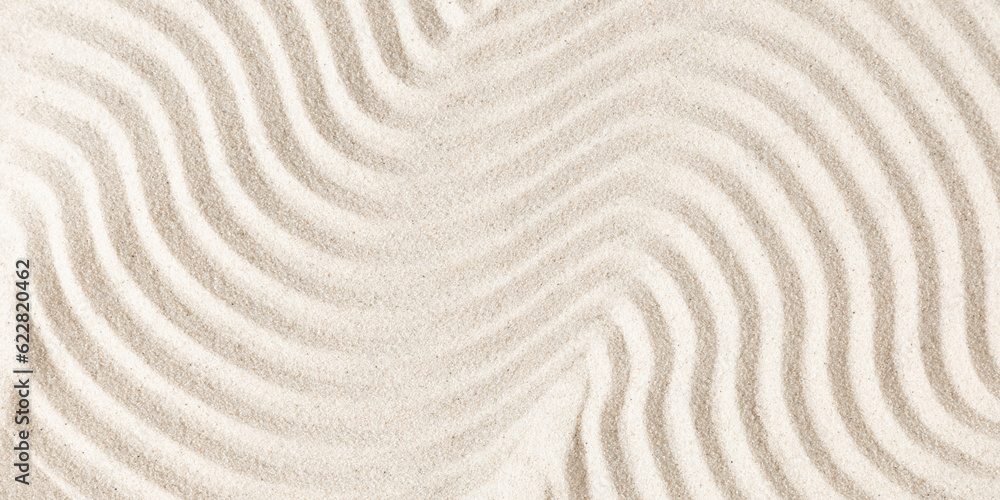 Sand pattern as background. Zen pattern in white sand. Beach sand ...