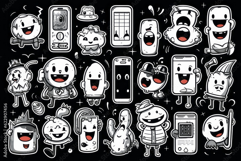 Fun Meets Technology in this Set of Doodle Smartphone Emoticons ...