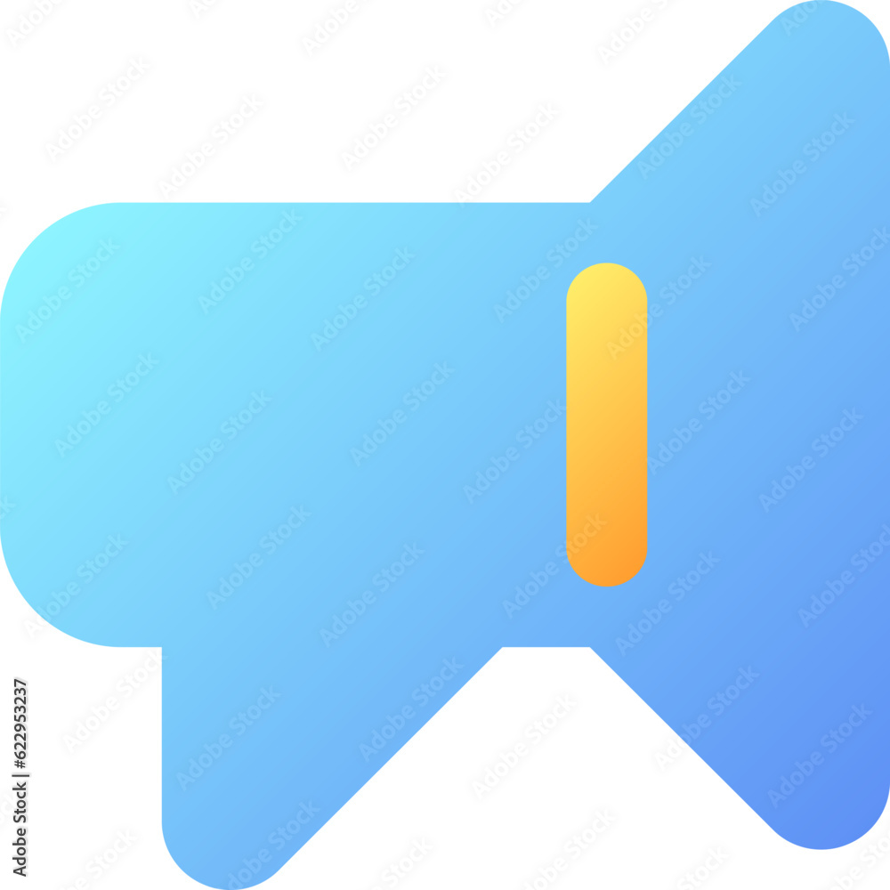 Bullhorn pixel perfect flat gradient color ui icon. Social media public ...