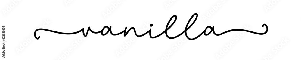 Vanilla. Food vector logo word. Typography icon design for market, shop ...