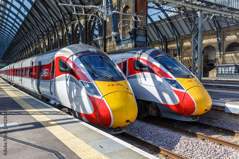 Azuma InterCity high speed train of London North Eastern Railway LNER ...