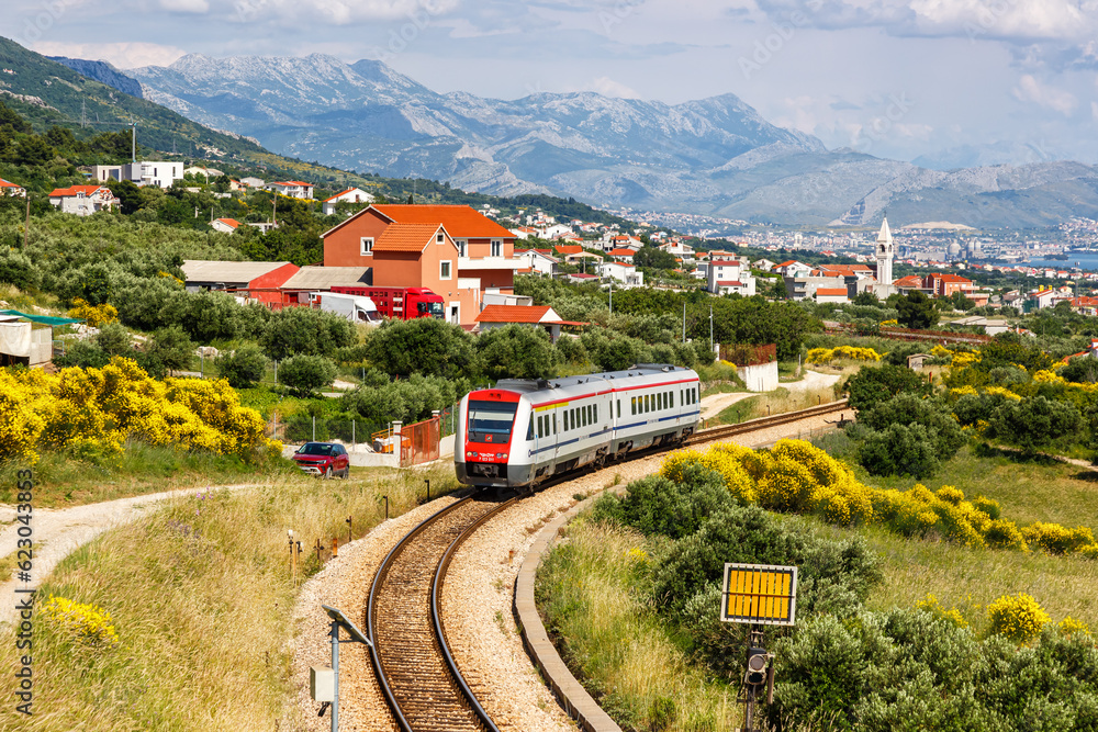 Photo Stock Commuter train with tilting system of Croatian Railways ...
