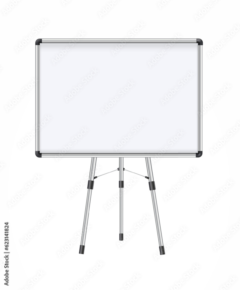 Magnetic marker whiteboard realistic Empty whiteboard with marker pens ...