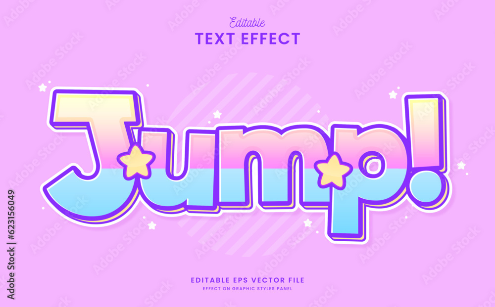 decorative colorful cute rainbow pastel editable text effect vector ...