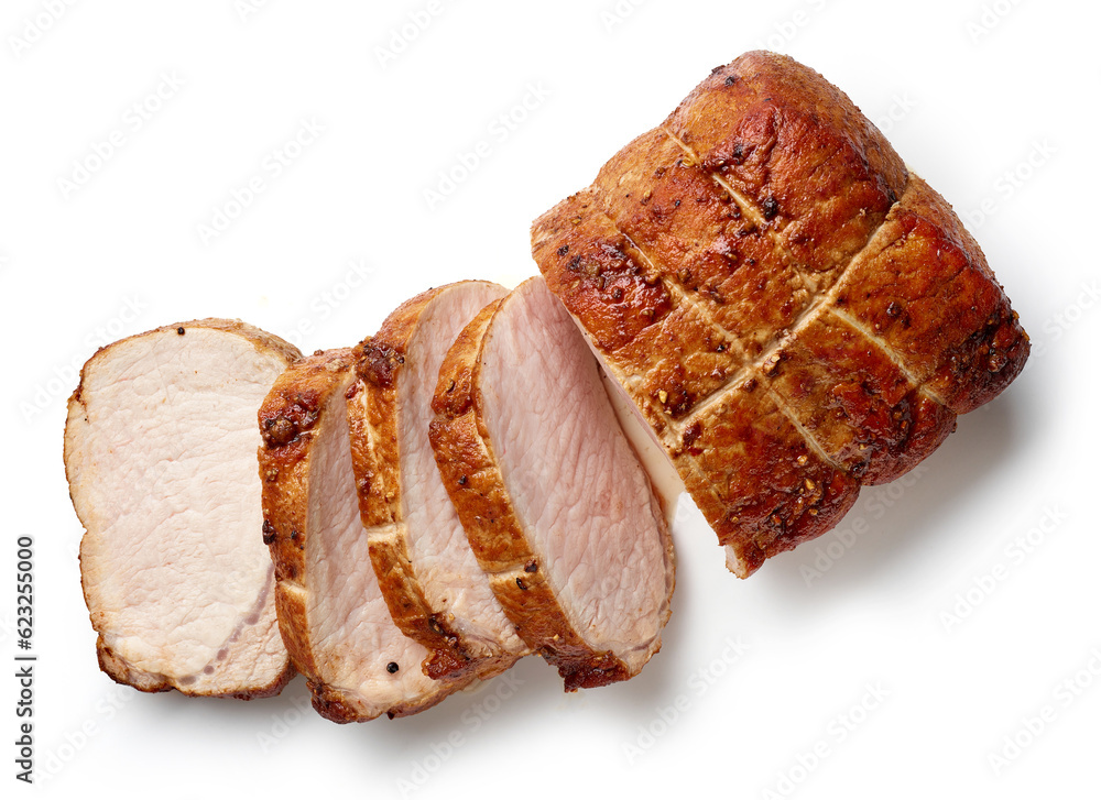 sliced roast pork Stock Photo | Adobe Stock