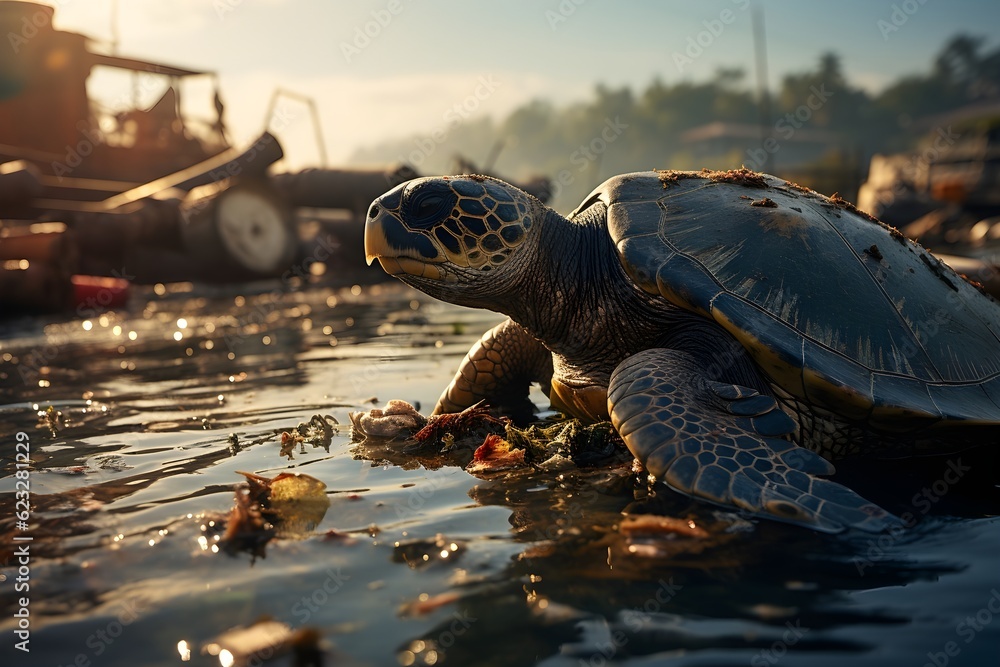 oil spill in the ocean, symbolizing the devastating effects of ...