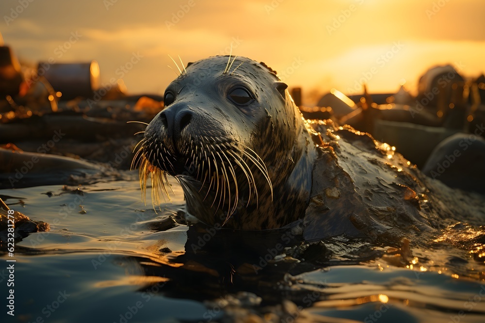 oil spill in the ocean, symbolizing the devastating effects of ...