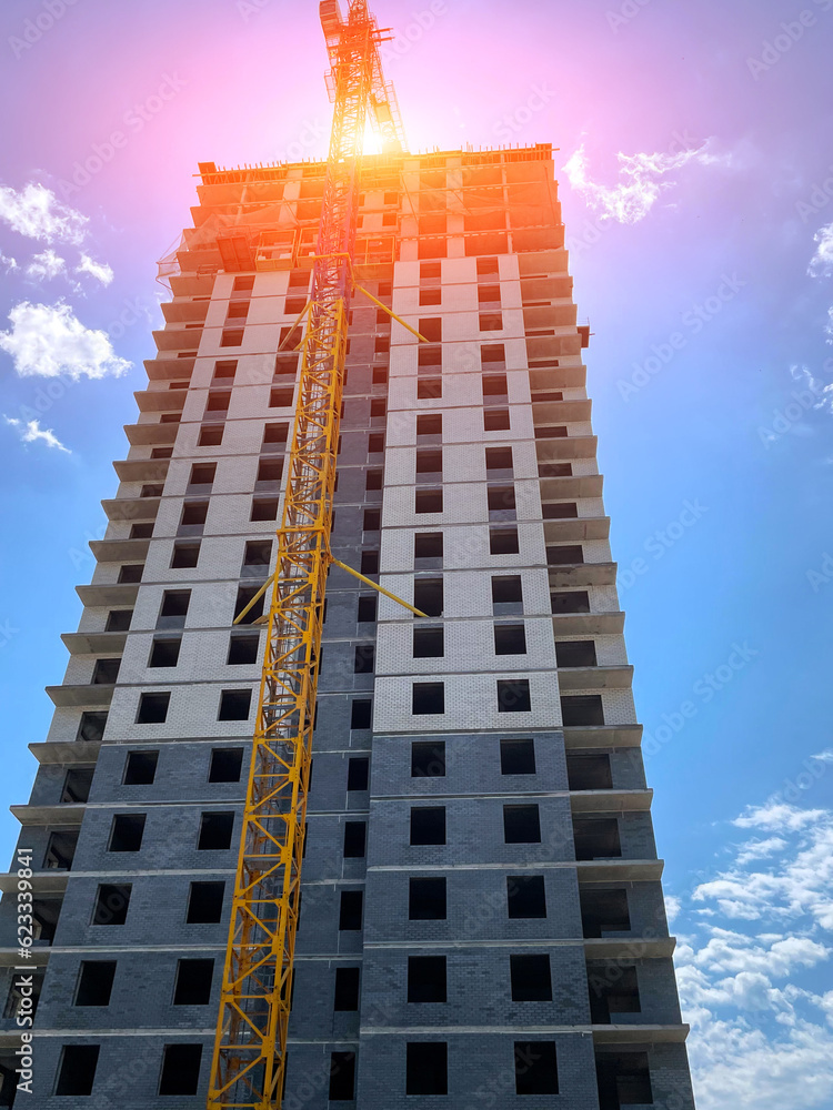 New house for many families, babies and new life, building multi storey ...