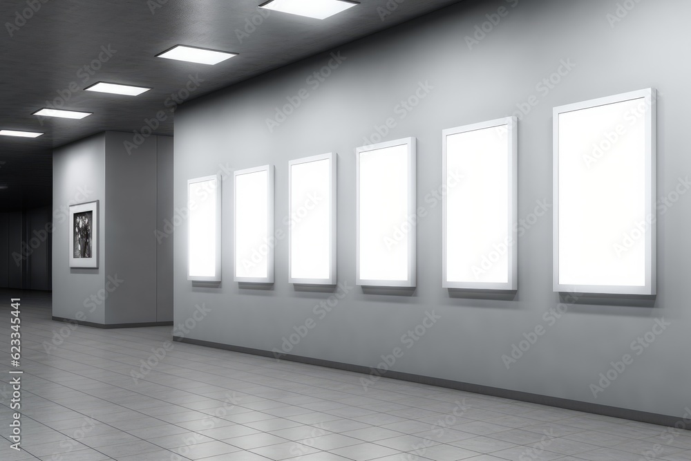 empty cinema posters for mockup on the wall. blank frame template ...