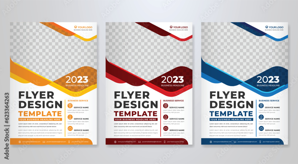 set of business flyer template with minimalist layout and modern style ...