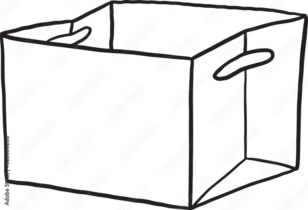 paper bag cartoon doodle kawaii anime coloring page cute illustration ...