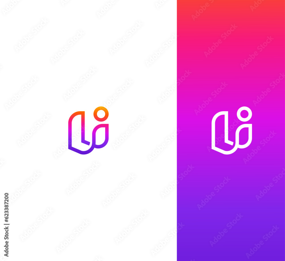 Abstract letter U, UI, IU logo design. Creative,Premium Minimal emblem ...