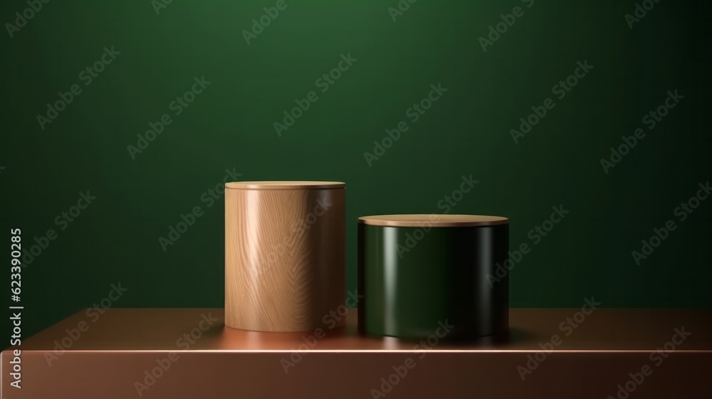 wooden cylinder shape form product display mockup exhibit template ...