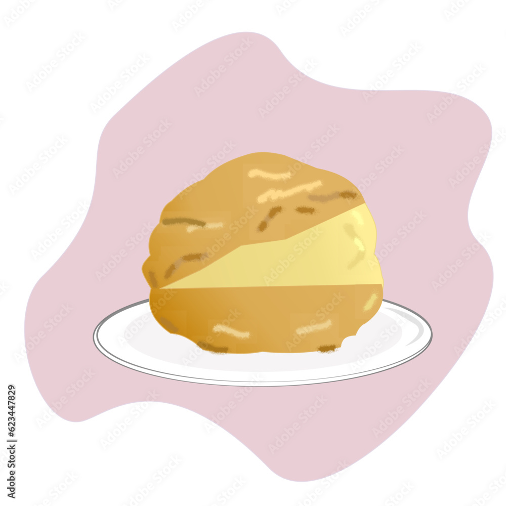 choux cream Cartoon for icon symbol dessert pastry concept Stock Vector ...
