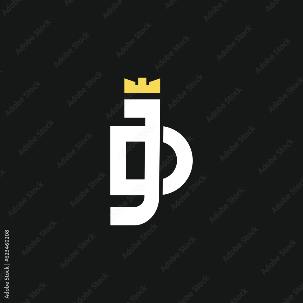 Letter DJ With Crown Logo Stock Vector | Adobe Stock