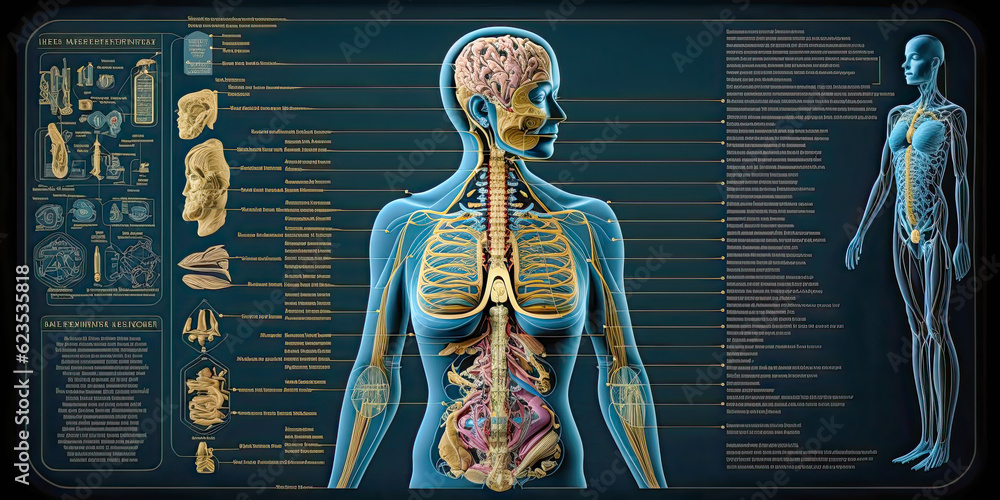 Human Endocrine System Illustration. 3D rendering - Generative AI Stock ...