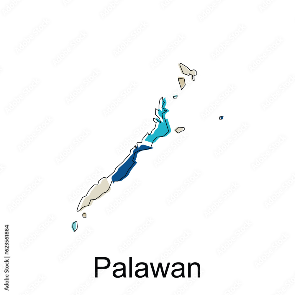 Map of Palawan modern design, Philippines map illustration vector ...