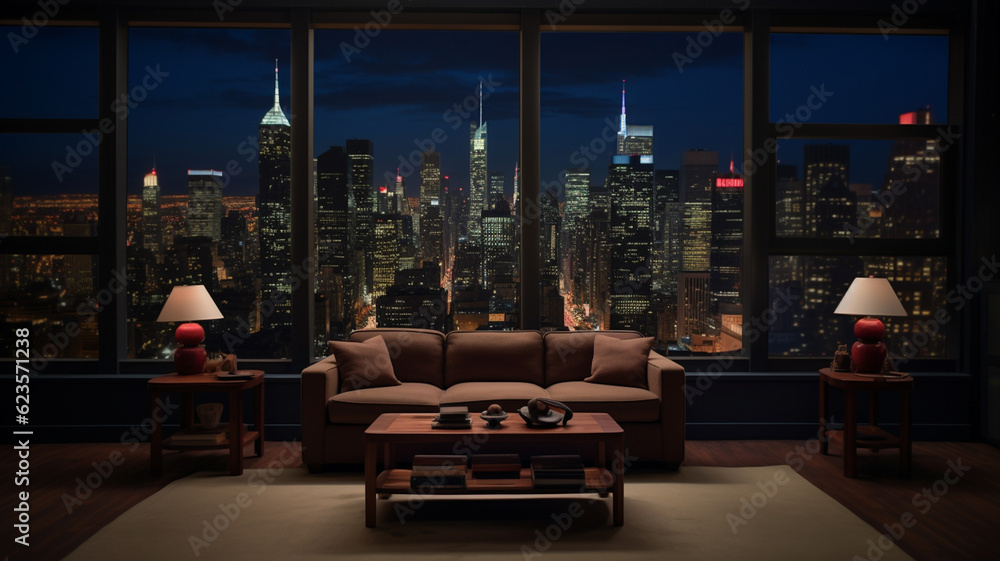 Immersive TV studio stage, with led and spotlights lights and luxury ...