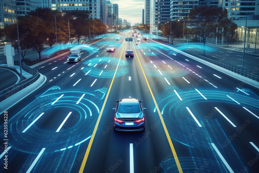 Transportation and technology concept. ITS (Intelligent Transport ...
