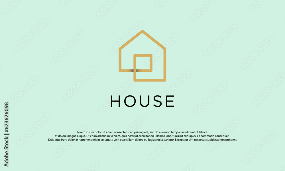 House Logo. House Symbol Geometric Linear Style isolated on Double ...