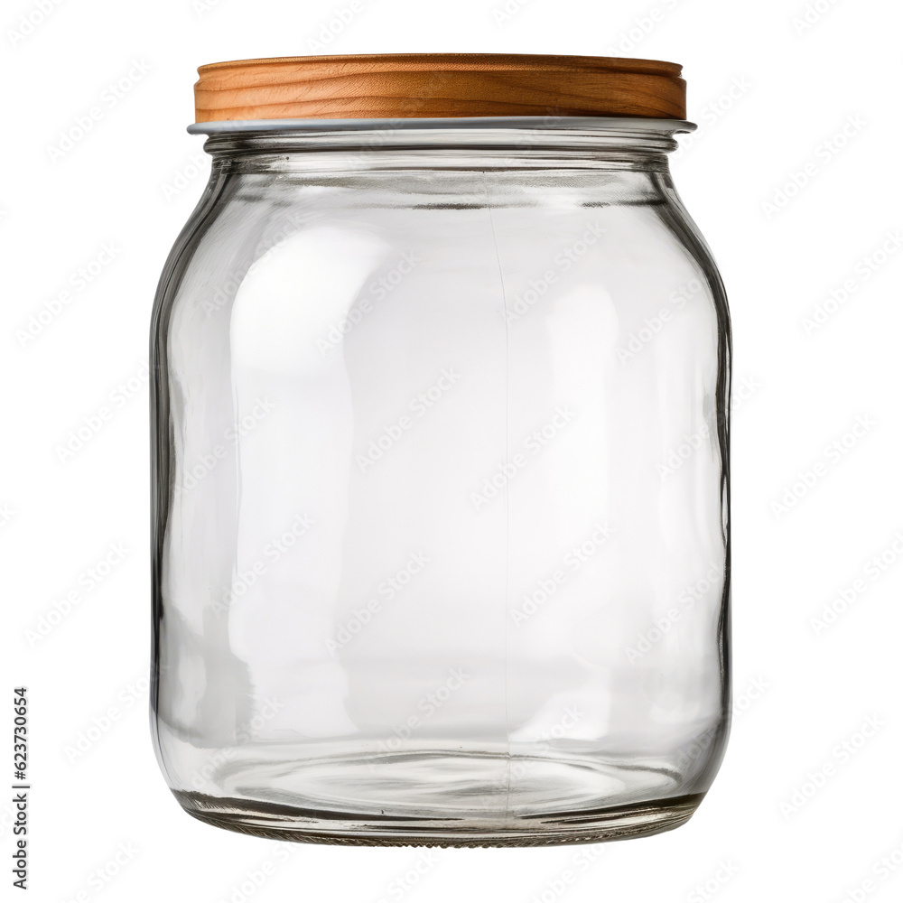empty glass jar isolated on transparent background cutout Stock ...
