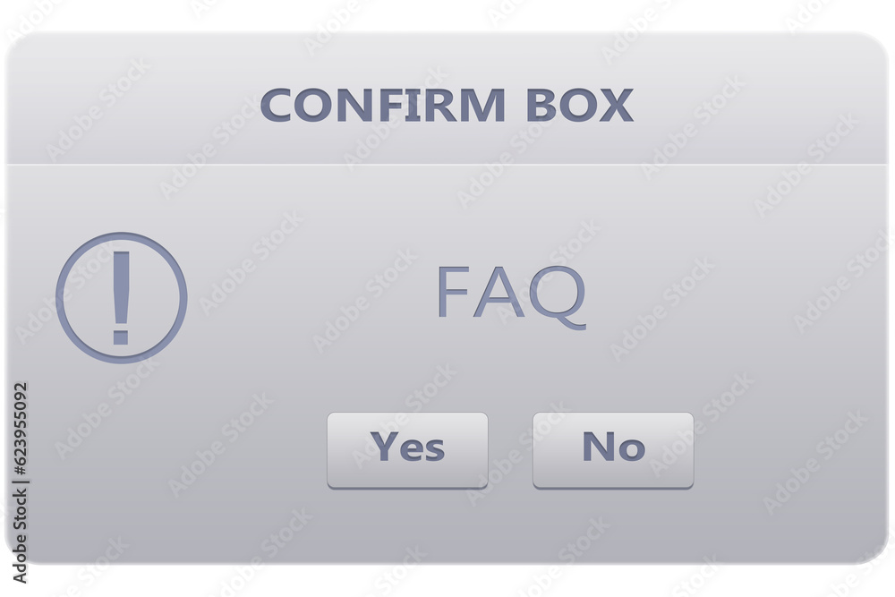 Digital png illustration of confirm box fag text and warning sign on ...