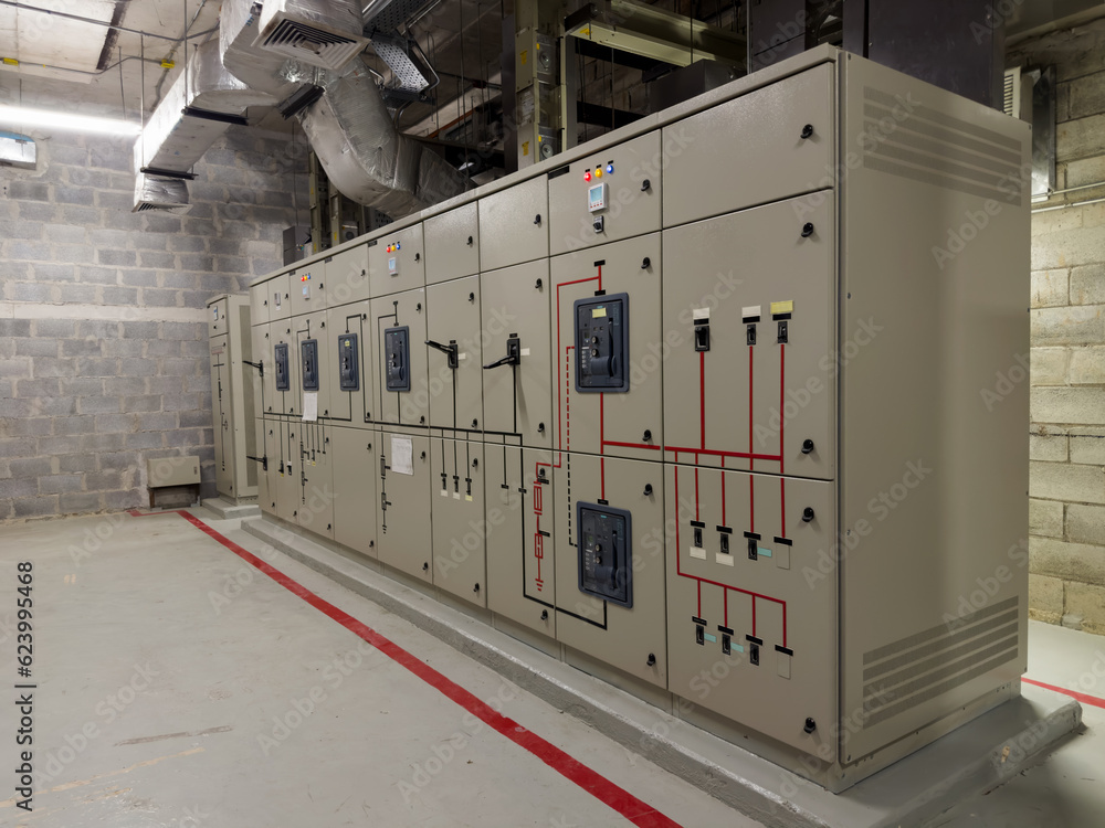 Electrical switch control cabinet, electrical switchboard in industrial ...