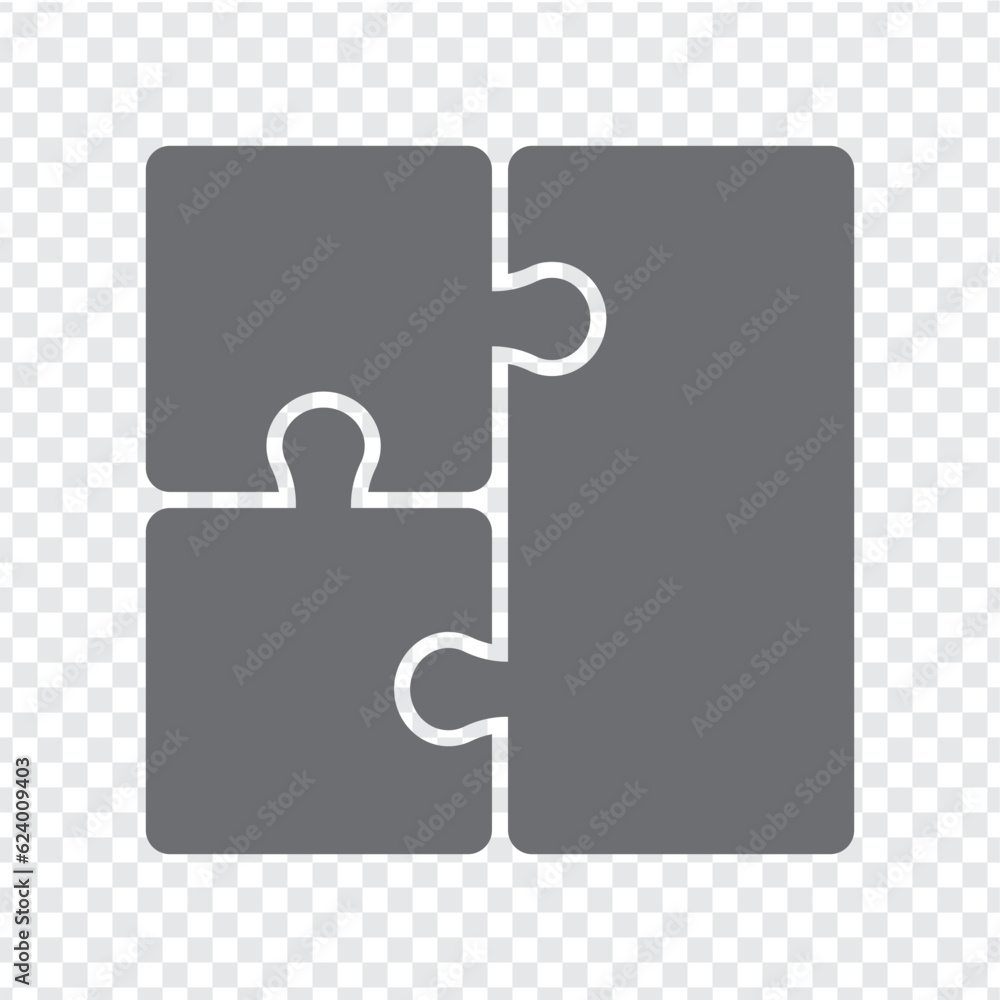 Simple icon puzzle in gray. Simple icon square puzzle of the three ...