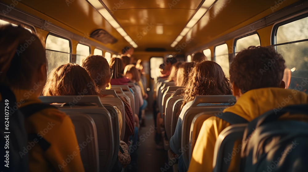 School bus with children Stock Photo | Adobe Stock