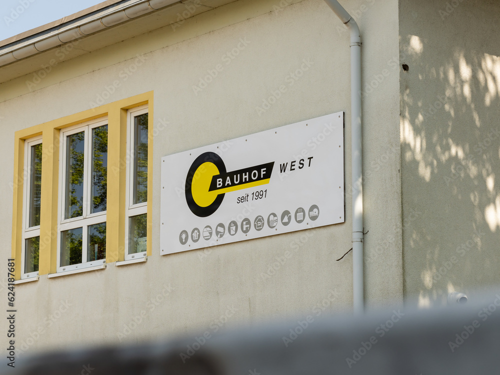 DRESDEN, GERMANY - 24. June 2023: Bauhof West Service GmbH logo sign on ...