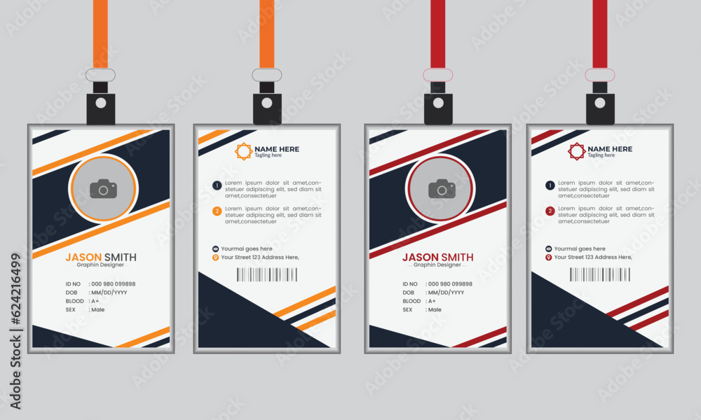 Minimalist Employee id card design business id card template corporate ...
