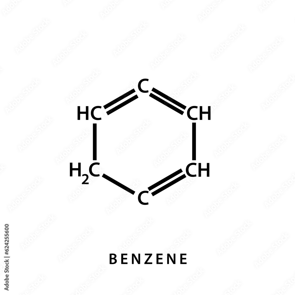 Benzene chemical formula types and properties Stock Vector | Adobe Stock