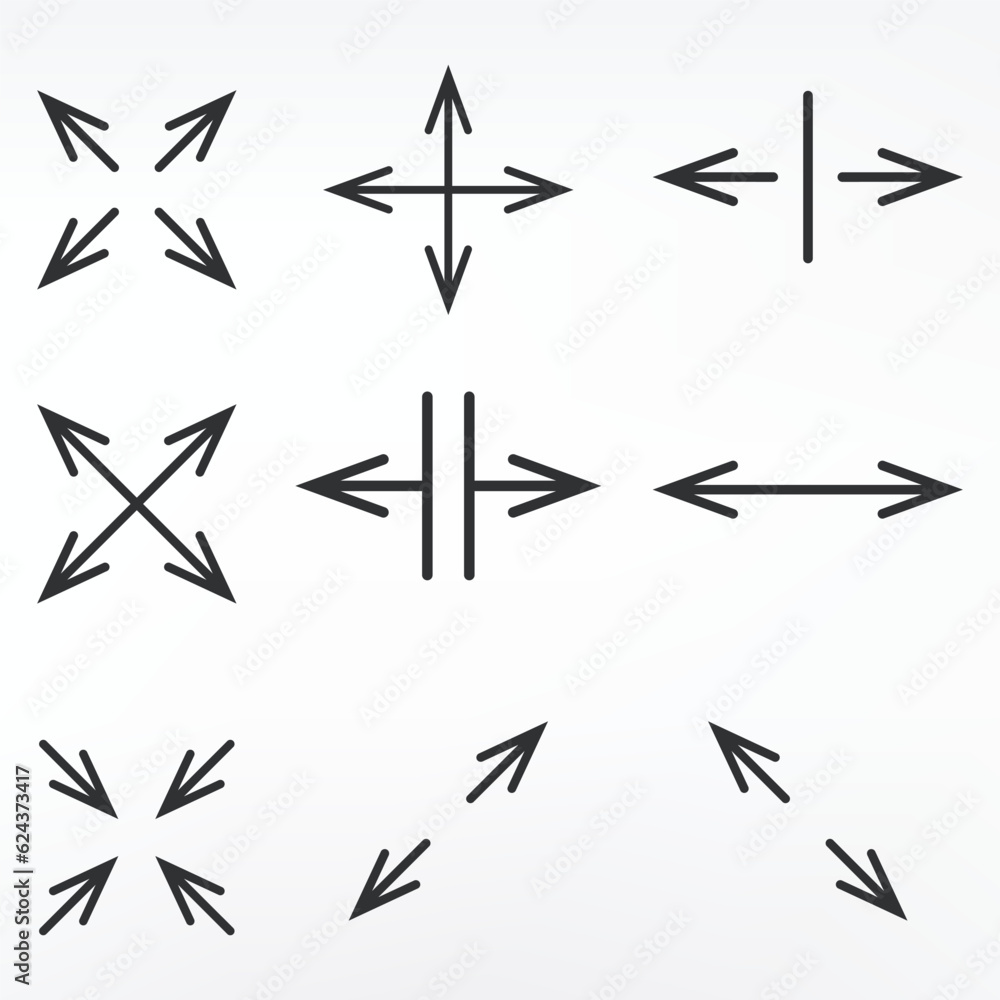 Expand Arrows Minimal Line Icon. Vector Illustration Flat style ...