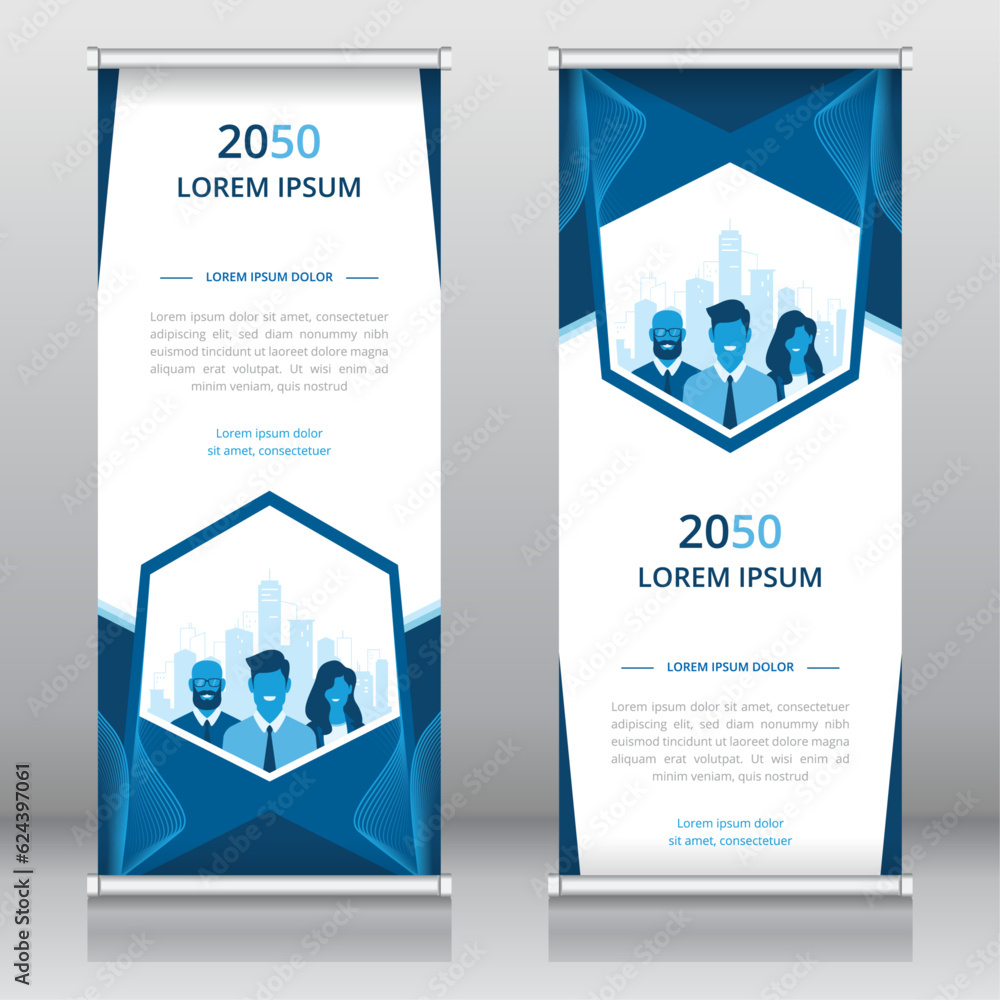 Modern standee template, roll up banner, retractable banner, X-banner ...