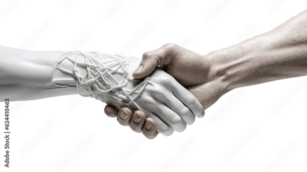 3d Human Handshake, clapping and punching . Business succes, teamwork ...