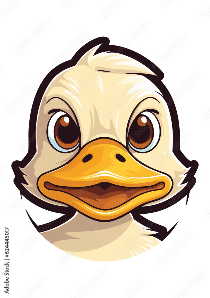 Vector de Stock cute white duck vector,duck print,duck sticker,animal ...