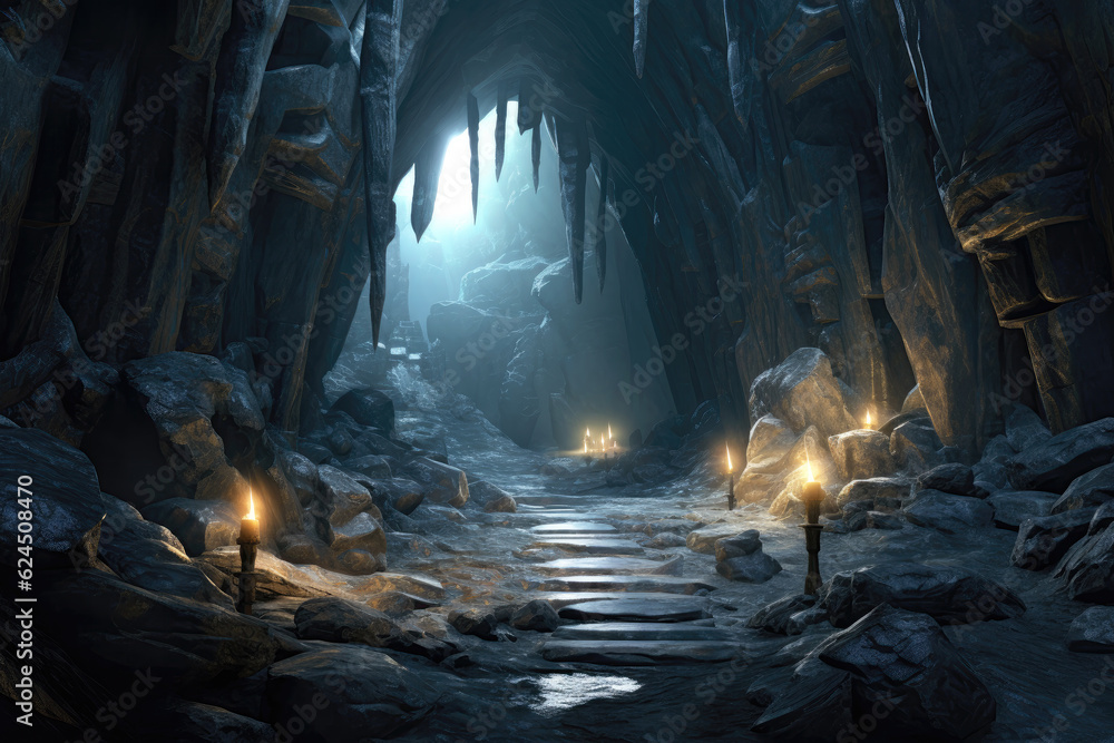 Underground dungeon, fantasy adventure tabletop role play game setting ...