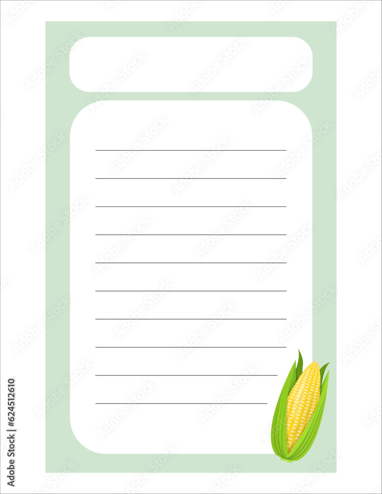 Vetor Note of cute vegetable label illustration. Memo, paper. Vector ...